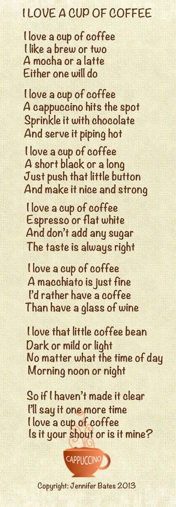 COFFEE POEM OF THE DAY… – THE VILLAGE KITCHEN