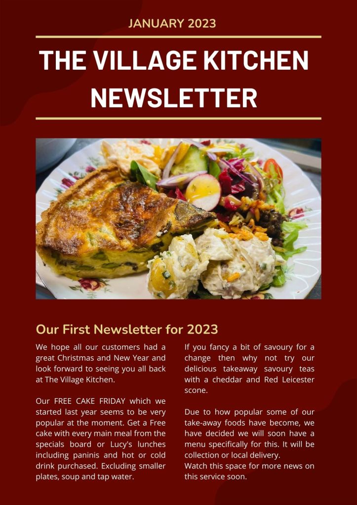 THE VILLAGE KITCHEN NEWSLETTER… – THE VILLAGE KITCHEN