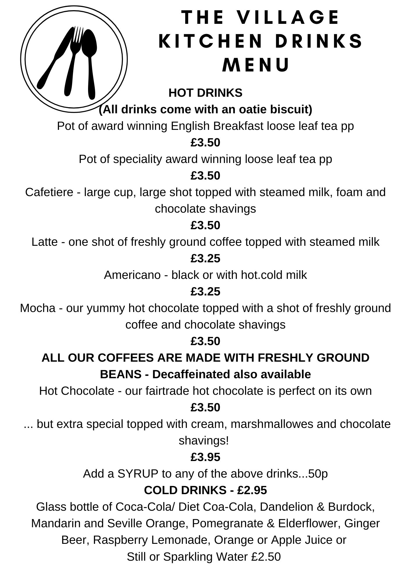 THE VILLAGE KITCHEN MENU… – THE VILLAGE KITCHEN